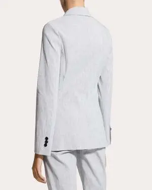 Theory Textured Linen Blend Staple Blazer - Grey