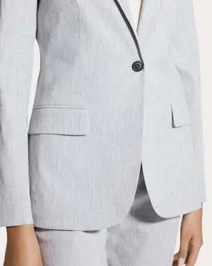 Theory Textured Linen Blend Staple Blazer - Grey