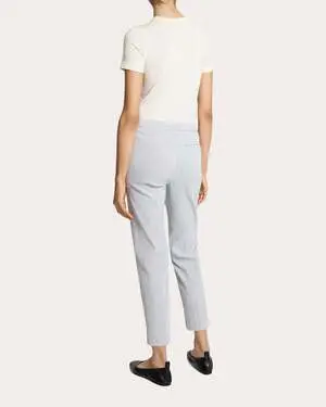 Theory Treeca Textured Cropped Pull-on Pants - Grey