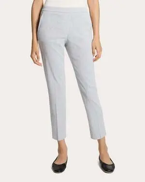 Theory Treeca Textured Cropped Pull-on Pants - Grey