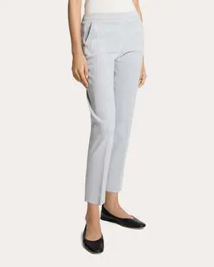 Theory Treeca Textured Cropped Pull-on Pants - Grey