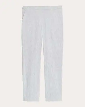 Theory Treeca Textured Cropped Pull-on Pants - Grey