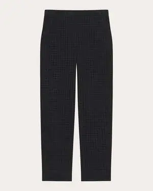 Theory Embroidered Eyelet Cotton Easy Slim Pants