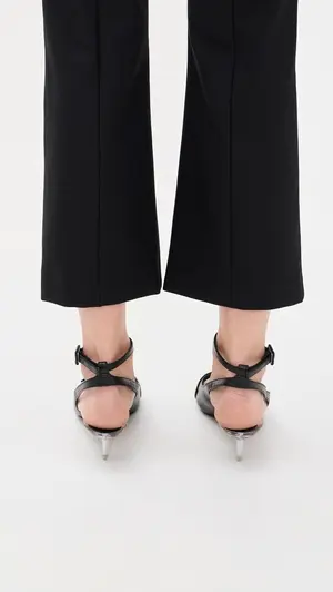 COURREGES Leather Kitten Heel Sandals