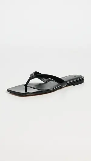 Vince San Juan Ii Patent Calfskin Sandals - Black
