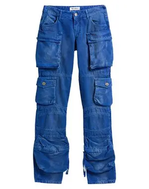 Attico Cotton Cargo Pants With Multiple Pockets - Blue