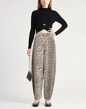 GANNI Leopard-print Organic Cotton Mom Jeans