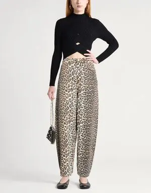 GANNI Leopard-print Organic Cotton Mom Jeans