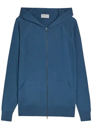 John Smedley Carty Hooded Merino Wool Jumper - Blue