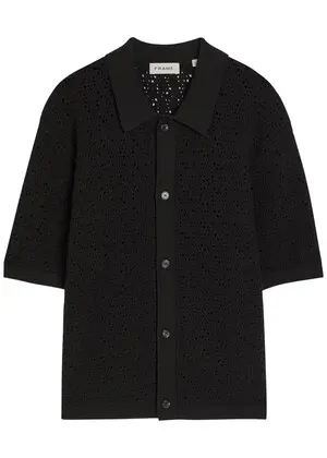 FRAME Open-knit Cotton-blend Shirt