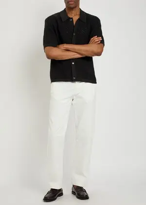 FRAME Open-knit Cotton-blend Shirt