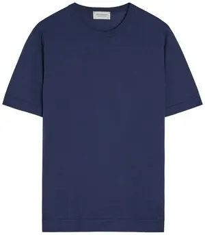 John Smedley Lorca Fine-knit Cotton T-shirt - Navy