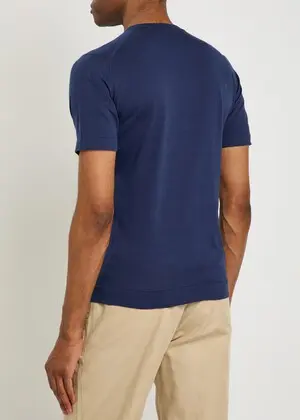 John Smedley Lorca Fine-knit Cotton T-shirt - Navy