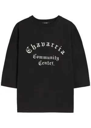 WILLY CHAVARRIA Buffalo Printed Cotton T-shirt - Black