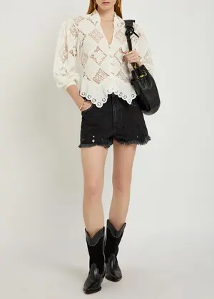 Isabel Marant Étoile Aecia Cut-out Denim Shorts