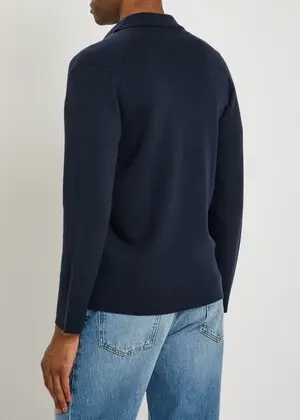 John Smedley Merino Wool Cardigan - Navy