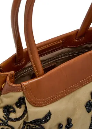 Dries Van Noten Embellished Twill Shoulder Bag