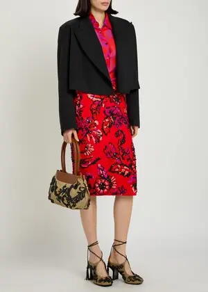 Dries Van Noten Embellished Twill Shoulder Bag