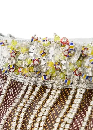 Dries Van Noten Embellished Snake-effect Leather Shoulder Bag