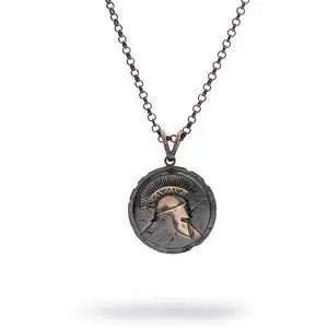 EBRU JEWELRY Sterling Ancient Warrior Medallion Necklace - Silver