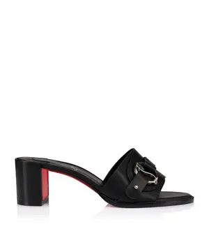 CHRISTIAN LOUBOUTIN Her In Roma Leather Heeled Mules 55 - Black