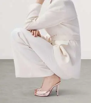 CHRISTIAN LOUBOUTIN Me Dolly Patent Leather Mules 100mm - Beige