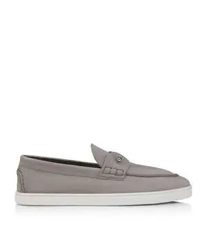 CHRISTIAN LOUBOUTIN Chambeliboat Leather Boat Shoes - Grey