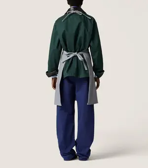 Miu Miu Cotton Chore Jacket With Leather Collar - Green