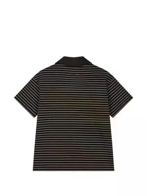 STUDIO TOMBOY Striped Polo Shirt With Spread Collar