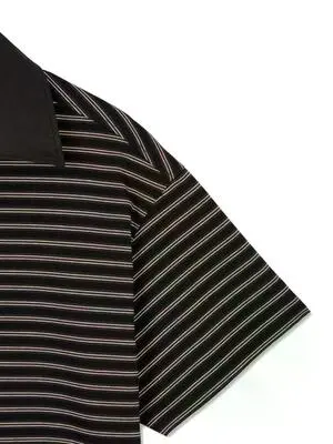 STUDIO TOMBOY Striped Polo Shirt With Spread Collar