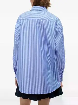 Tommy Hilfiger Vertical Stripe Logo Patch Oversized Shirt