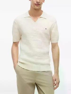 Tommy Hilfiger Textured Open-collar T-shirt