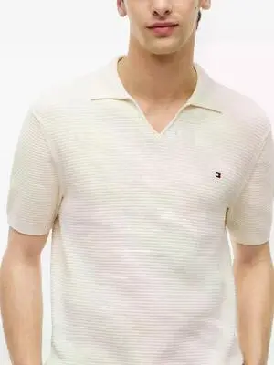 Tommy Hilfiger Textured Open-collar T-shirt