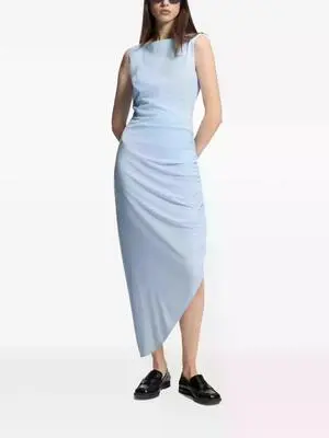 Hugo Asymmetric Ruched Boat Neck Dress