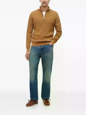 Tommy Hilfiger Textured Quarter-zip Sweater - Brown