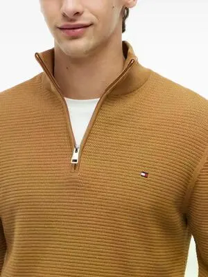 Tommy Hilfiger Textured Quarter-zip Sweater - Brown