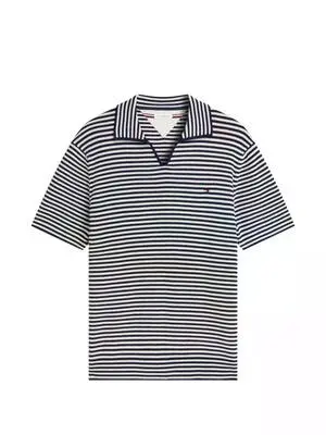 Tommy Hilfiger Horizontal-stripe Logo-detail T-shirt - Blue