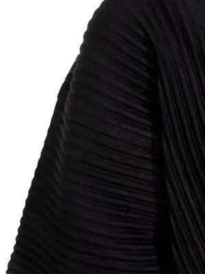 Issey Miyake Pleated Polo Shirt - Black