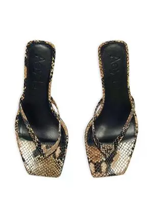 AeydĒ 55mm Wilma Snake-effect Sandals