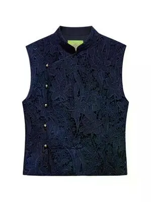 Shanghai Tang Floral Lace Top - Blue