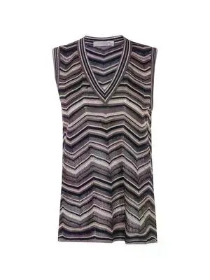 D.exterior Chevron Knit V-neck Top