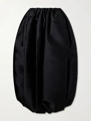 Calvin Klein Gathered Duchesse Satin Maxi Skirt - Black