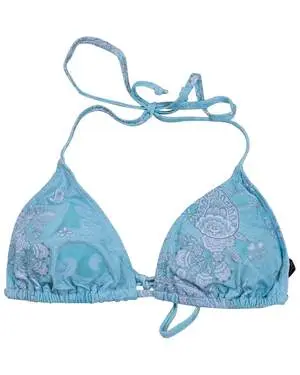 LORDS OF HARLECH Flavia Paisley Explosion Teal Bikini Top - Blue