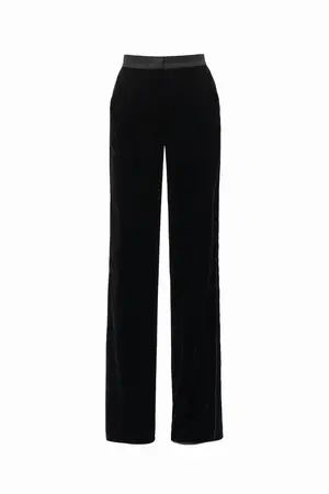 EXQUISE Velvet Straight Cut Trousers