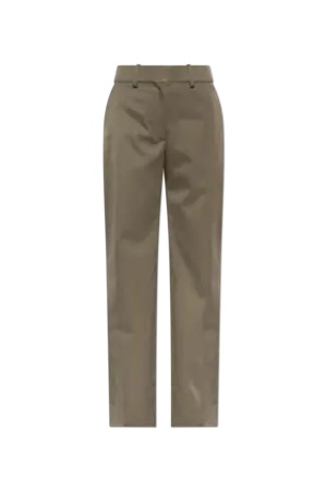 Victoria Beckham Creased Tailored Trousers - Green