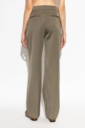 Victoria Beckham Creased Tailored Trousers - Green
