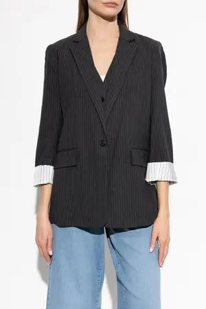 Rag & Bone Pinstripe Blazer And Vest Set - Grey