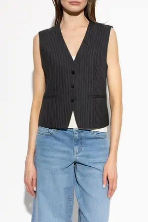 Rag & Bone Pinstripe Blazer And Vest Set - Grey