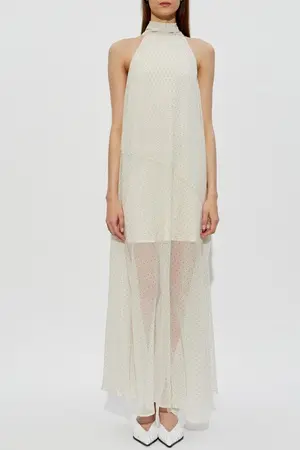 GESTUZ Maxi Dress With High Neck And Bow Detail