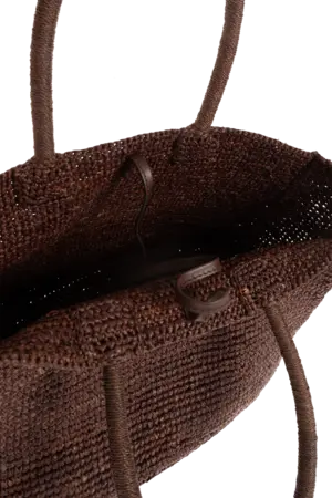 Lié Studio Charlotte Small Woven Raffia Bag - Brown
